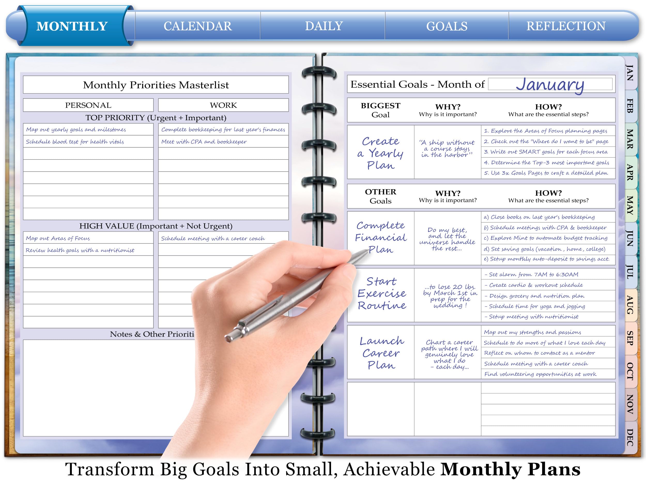 Tools4Wisdom Customizable Planner - 8.5x11 Inch Hardcover - Discbound ...